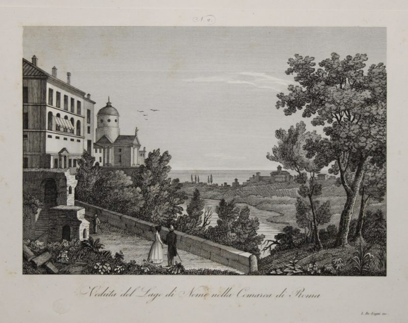 NEMI - VEDUTA DEL LAGO DI NEMI NELLA COMARCA DI ROMA | Libreria Bazzani ...